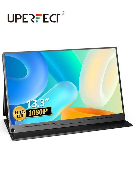 UPERFECT จอภาพแบบพกพา13นิ้ว1920X1080 FHD ดูแลหน้าจอตาเล่นเกมลำโพงคู่จอ ...