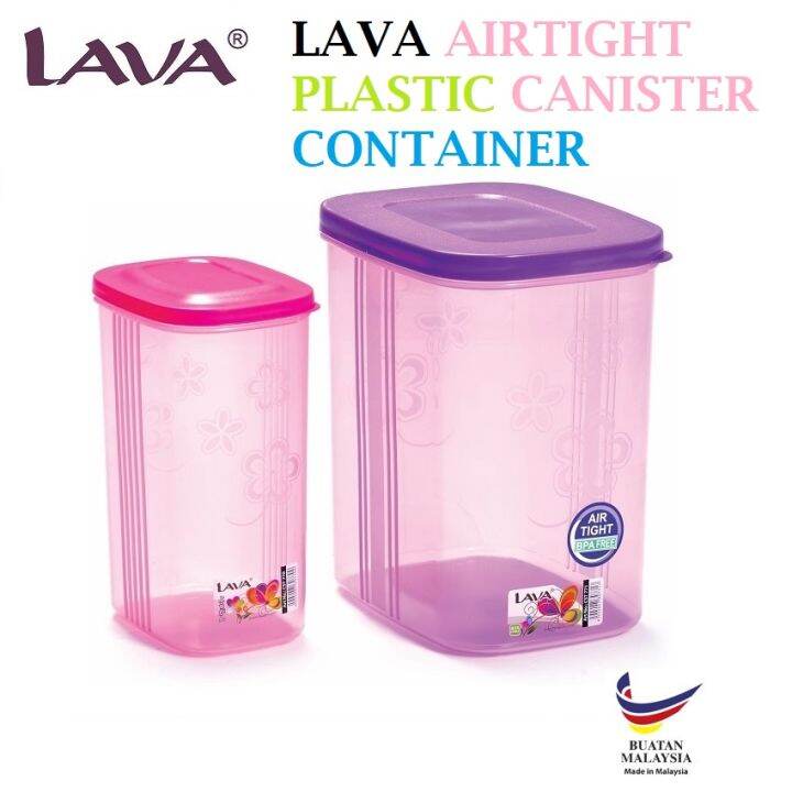 LAVA Multipurpose Airtight Plastic Container Canister LAVA Tabung Bekas ...