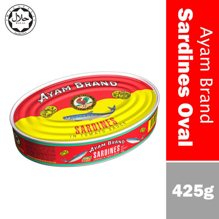 AYAM BRAND Sardines In Tomato Sauce 425g (Oval) Ayam Jenama Sardin ...