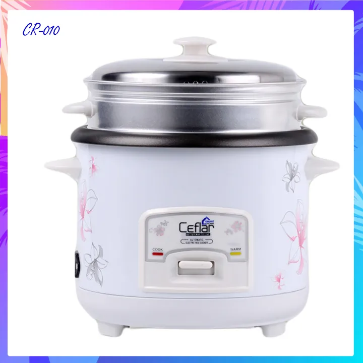 หม้อหุงข้าวไฟฟ้าพร้อมซึ้งนึ่งอาหาร CEFLAR รุ่น CR-010 ขนาด 1 ลิตร และ 1.8 ลิตร หม้อหุงข้าว ...