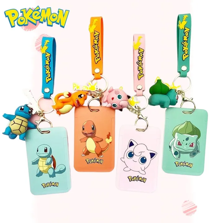 【CW】 Pokemon Card Holder Pikachu Kawaii Charmander Cartoon Squirtle ...