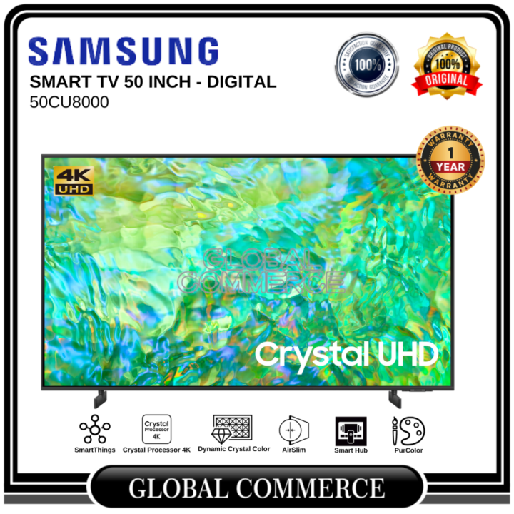 Samsung 50CU8000 Crystal 4K UHD SMART TV 50 Inch UA50CU8000KXXD ...