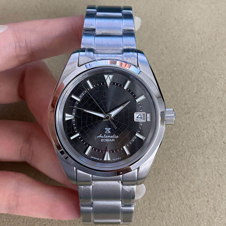 38MM Men Watch Stainless Steel Sapphire Glass Watch See-through Base ...