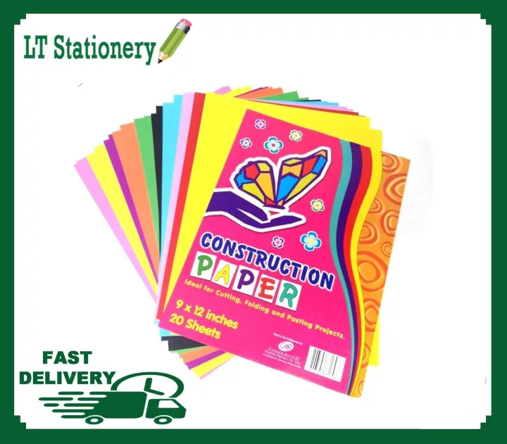Construction Paper (Size 9 x 12 Inches) Assorted Colored paper 60 ...