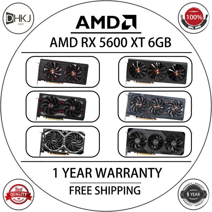 AMD Radeon RX 5600 XT 6G D6 Gaming Graphics Card 5600XT GPU 2304SP GDDR6 RX 5600XT video card ...