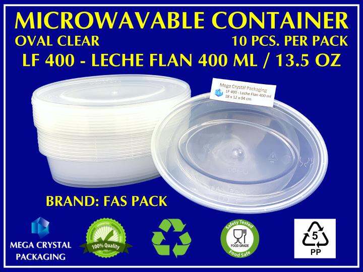 Microwavable Container LF 400 - Leche Flan 400 ml / 13.5 oz ( 10 pcs ...