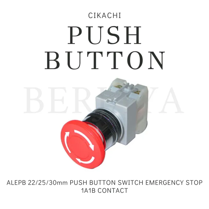 Cikachi ALEPB 22/25/30mm PUSH BUTTON SWITCH EMERGENCY STOP 1A1B CONTACT CKC Push Lock Mushroom ...