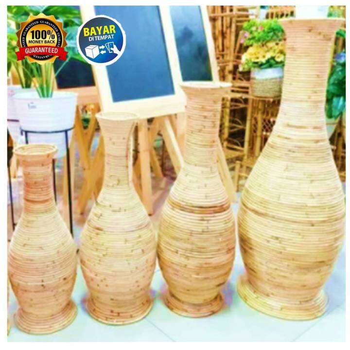 Vas Bunga Bahan Rotan - Vas Hiasan Ruangan Tamu - Vas Bunga Hias ...