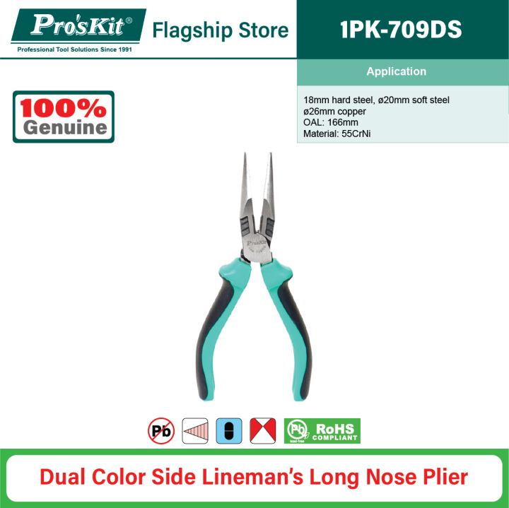 Pro'sKit 1PK-709DS Dual Color Long Nose Plier | Lazada