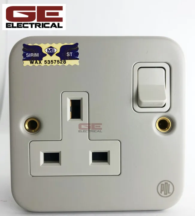 PDL 1 Gang Metal Clad Shuttered Switched Socket Outlet | Lazada