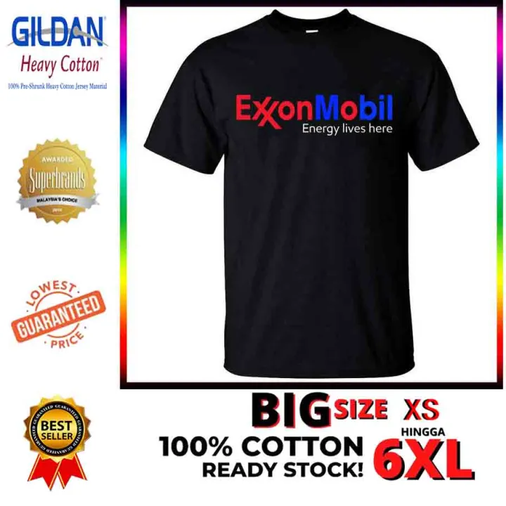 Exxonmobil Black Men's Short 100% cotton T-Shirts | Lazada.co.th