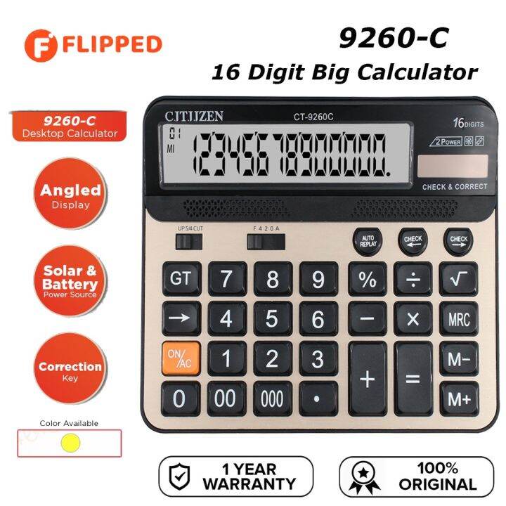 16 Digits Big Display Calculator Long lasting life BIG display | Lazada PH