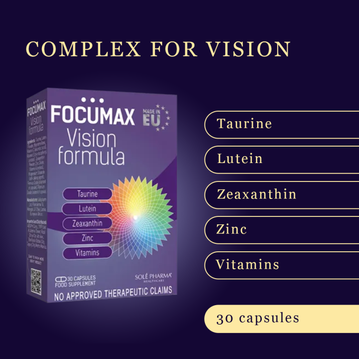 FOCUMAX Vision Formula Food Supplement 30 capsules/Box | Lazada PH