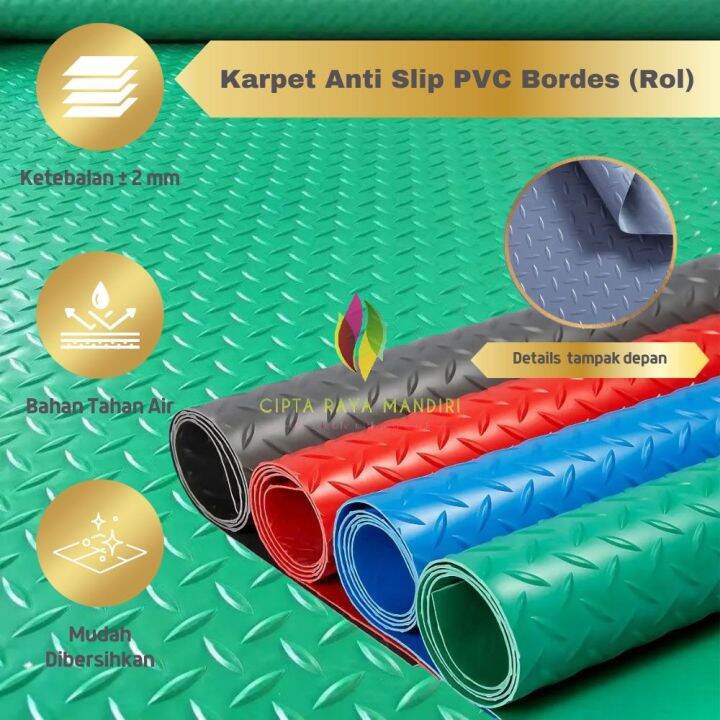 Karpet PVC Bordes Meteran Anti Slip ROL Keset PVC Bordes | Lazada Indonesia