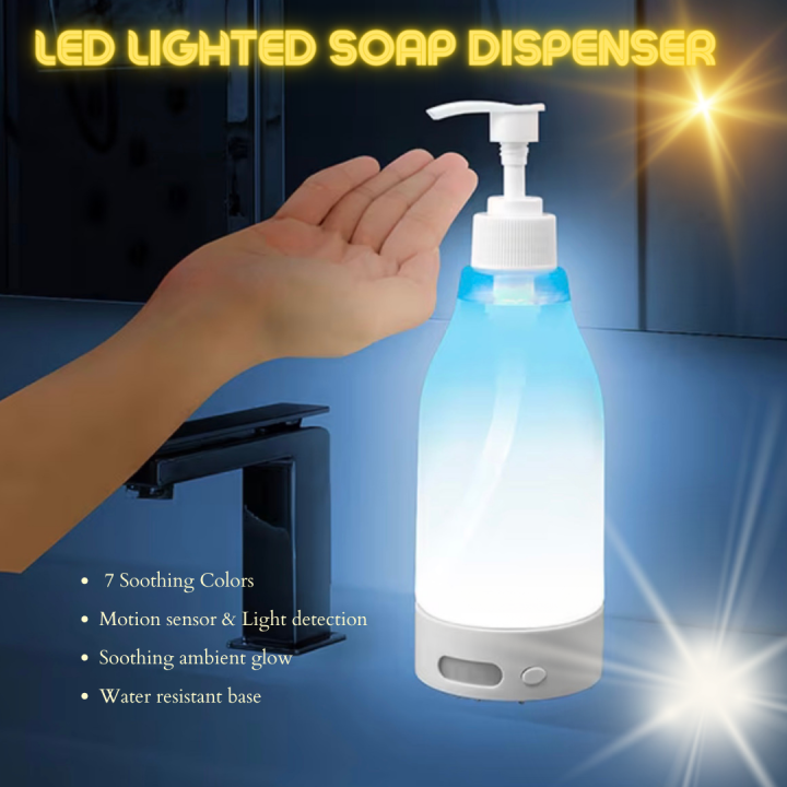 JsE-Store Soap Bright LED Lighted Soap Dispenser Nightlight Soap ...