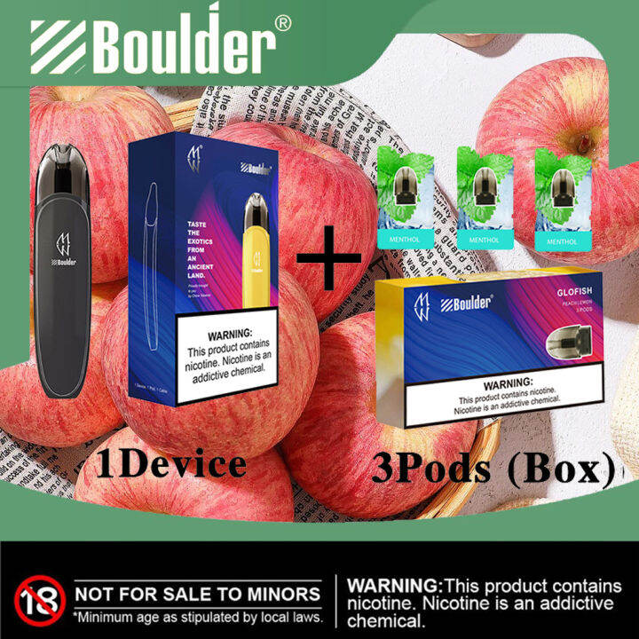 【24H Ship】 Boulde Device With 1 Free Pod Smoke Watermelon Boulder Set ...