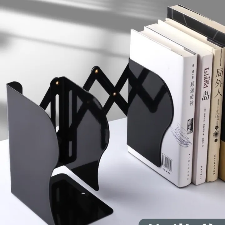 Retractable Stainless Steel Bookends Bookshelf for Bookshelf Extendable ...