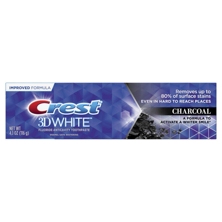 CREST 3D White Improved Formula Anticavity Toothpaste 3.8oz - Charcoal ...