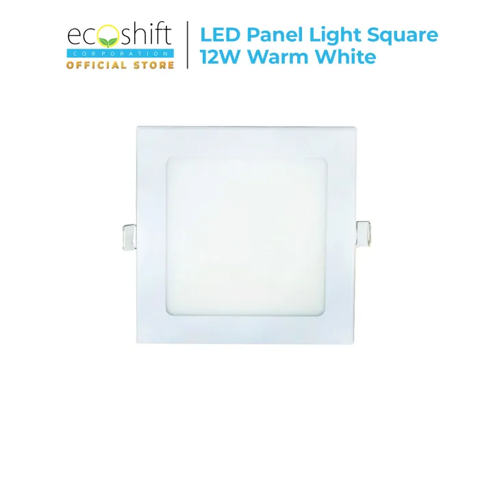 EcoShift | LED Panel Light Square 12W Warm White | Lazada PH
