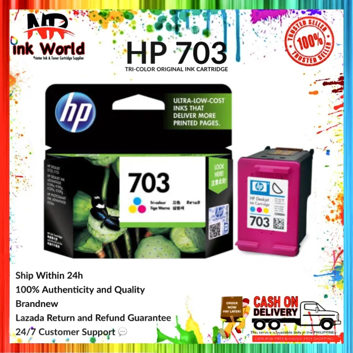 HP 703 Tri-color Original ⭐️⭐️⭐️⭐️⭐️ Ink Advantage Cartridge HP703 ...