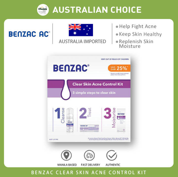 Benzac Clear Skin Acne Control Kit. Australia Imported | Lazada PH