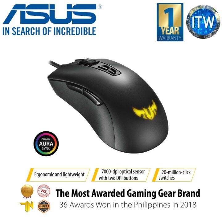 ASUS TUF Gaming M3 Gen I/Gen II Ergonomic Wired RGB Gaming Mouse ...