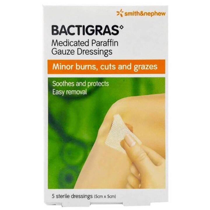 Bactigras Medicated Paraffin Gauze Dressings (5cm X 5cm) 5pcs | Lazada