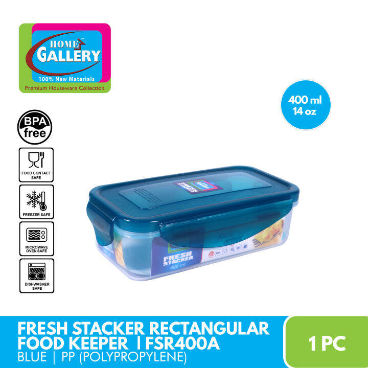 Home Gallery Fresh Stacker Rectangular Food Keeper 400ml/14oz | PP ...