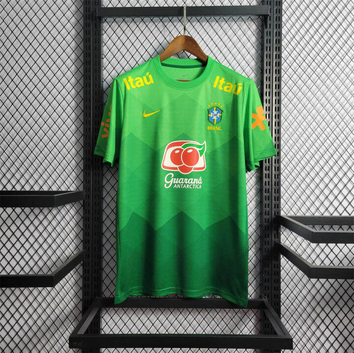 BRAZIL TRAINING GREEN 2324 KIT FULL SPONSOR FOOTBALL SHIRT SOCCER ...