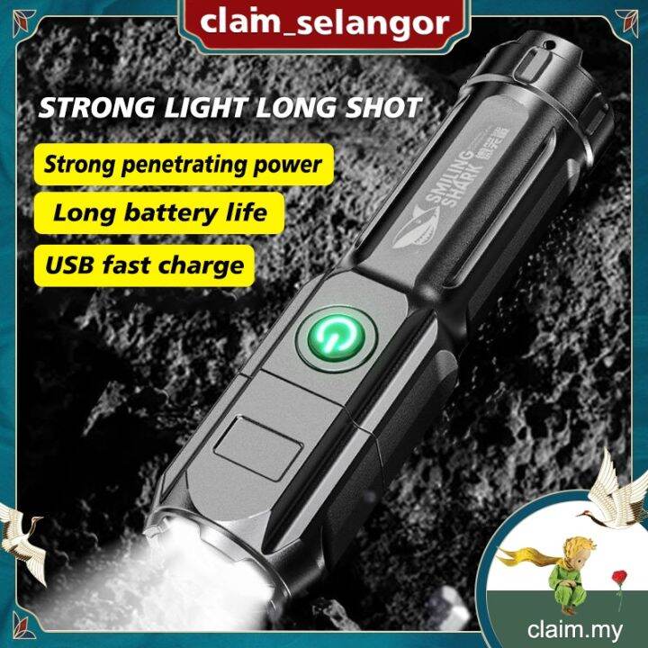 [100% original]SMILING SHARK Flashlight Super Bright Torch Light ...