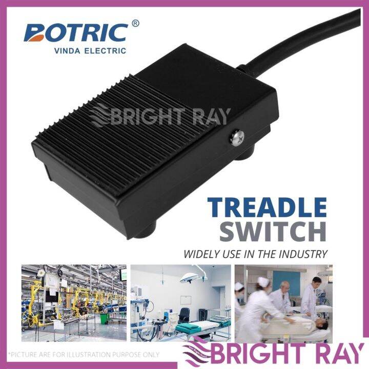 BOTRIC Heavy Duty Momentary Foot Pedal Switch Metal Treadle Foot Switch ...