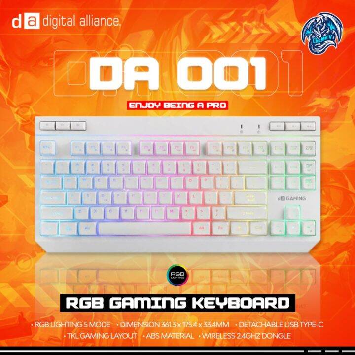 Digital Alliance DA 001 / DA-001 RGB TKL Wireless Gaming Keyboard | Lazada Indonesia