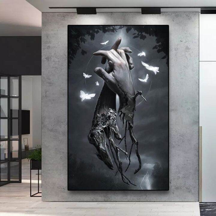 David Seidman Surrealism Cuadros โปสเตอร์งานศิลปะทำร้ายนิ้วเหี่ยวผ้าใบ ...