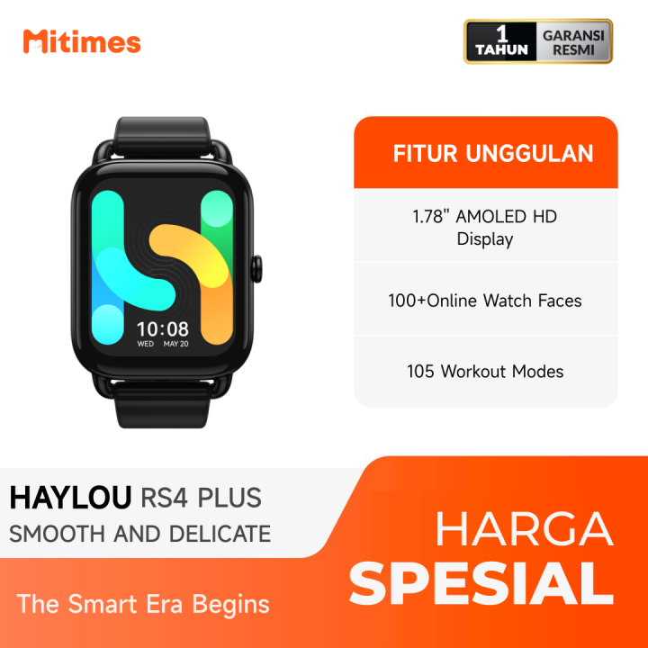 Haylou RS4 PLUS Smartwatch SpO2 Retina AMOLED IP68 | Lazada Indonesia
