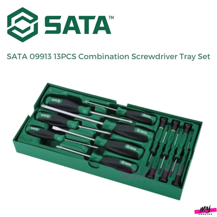 SATA 09913 13pcs Combination Screwdriver Tray Set | Lazada