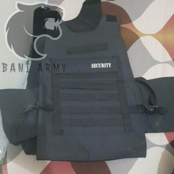 Rompi Security Hitam Tebal/ Rompi Satpam/ Rompi Motor/ Vest | Lazada ...