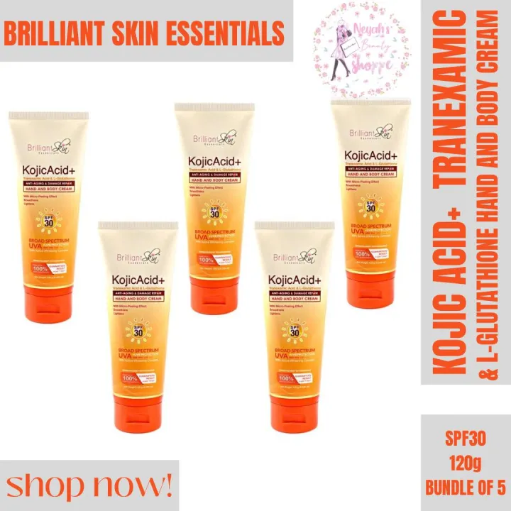 Brilliant Skin Kojic acid + Tranexamic Acid L- Glutathione Hand and ...