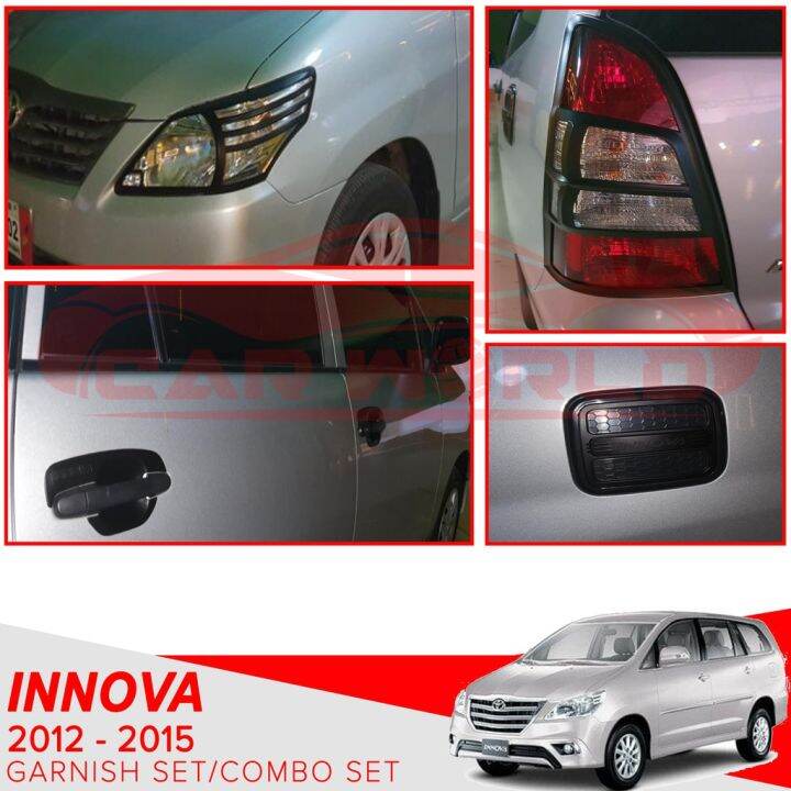 Toyota Innova 2012 to 2015 Garnish Combo Set Cover Matte Black | Lazada PH
