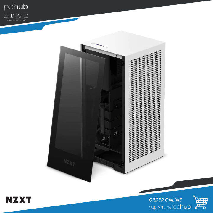 NZXT H1 V2, white, ITX, 750w psu, AIO Cooler, PCIE 4.0 Riser, pn: CS ...