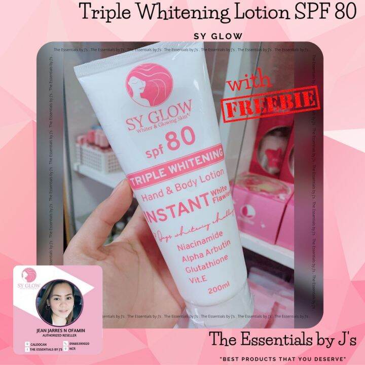 ♡Sy Glow Triple Whitening Instant White Lotion SPF 80 (200ml) | Lazada PH