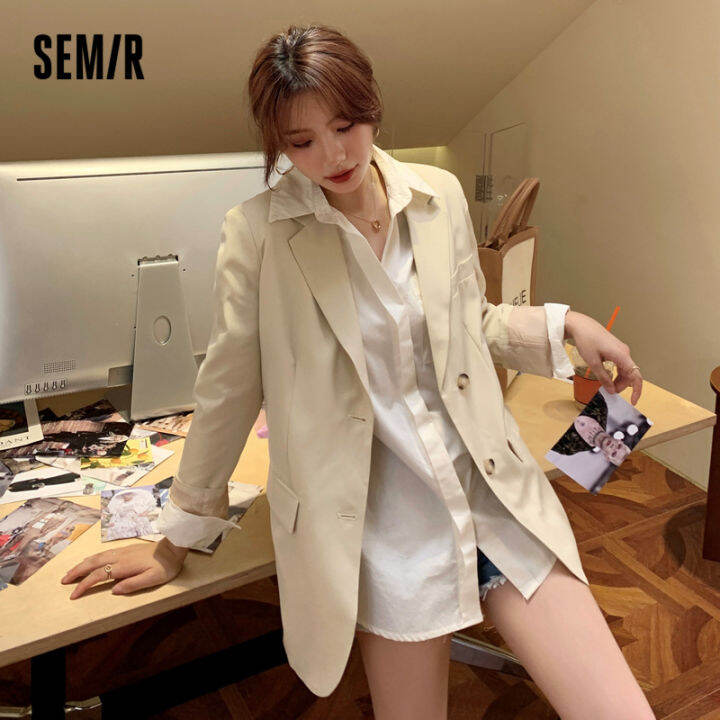 Semir ผู้หญิงเสื้อแยกออกแบบ Sense 2022ฤดูใบไม้ร่วงใหม่พร็อพทอด Street หลวมชุดลำลองผู้หญิงอารมณ์ ...