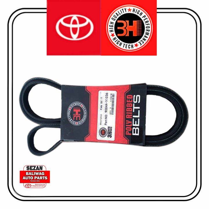 3H DRIVE BELT FAN BELT ALTERNATOR BELT SERPENTINE BELT TOYOTA AVANZA 1. ...