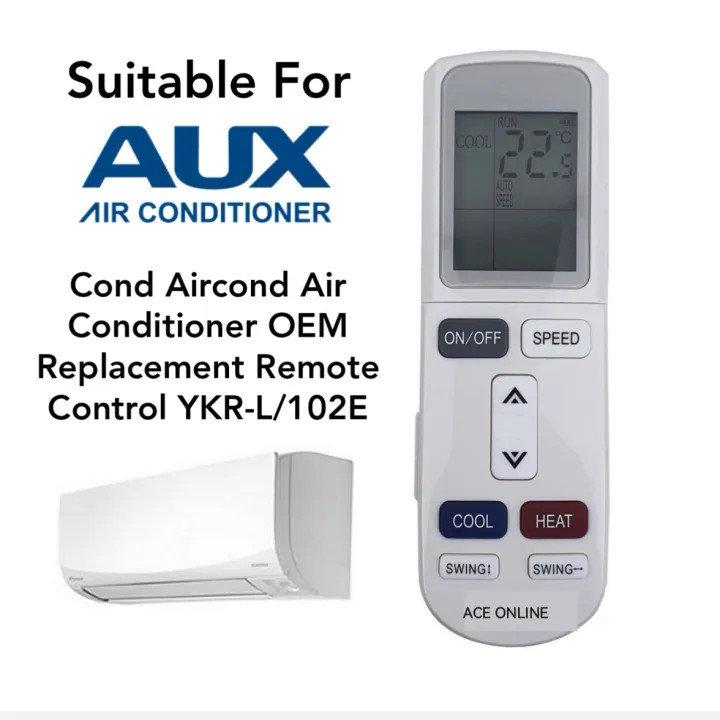 AUX Air Cond Aircond Air Conditioner OEM Replacement Remote Control YKR ...