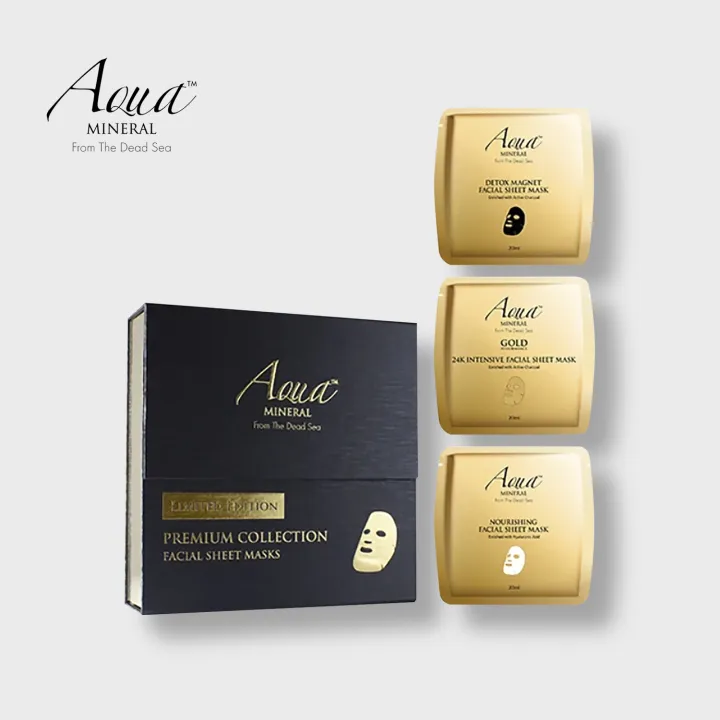 Aqua Mineral 6pc Gold Performance 24K Intensive Facial Sheet Masks ...