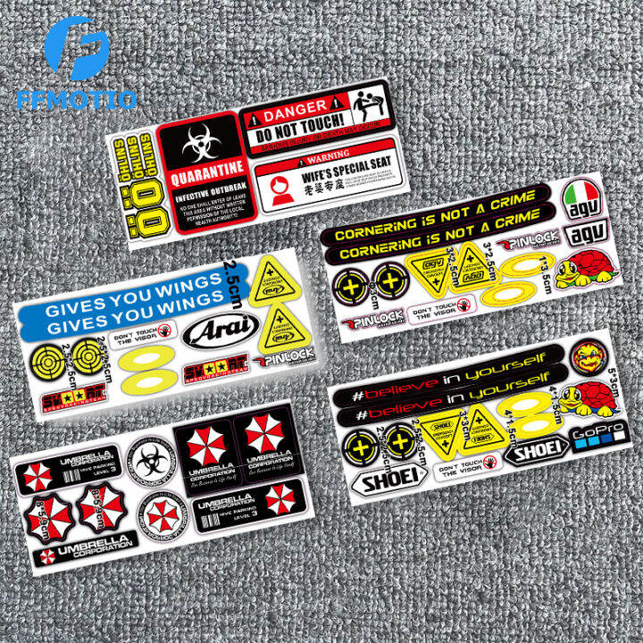 Motorcycle Helmet Decals Reflective Waterproof Sticker Cover Scratches ...