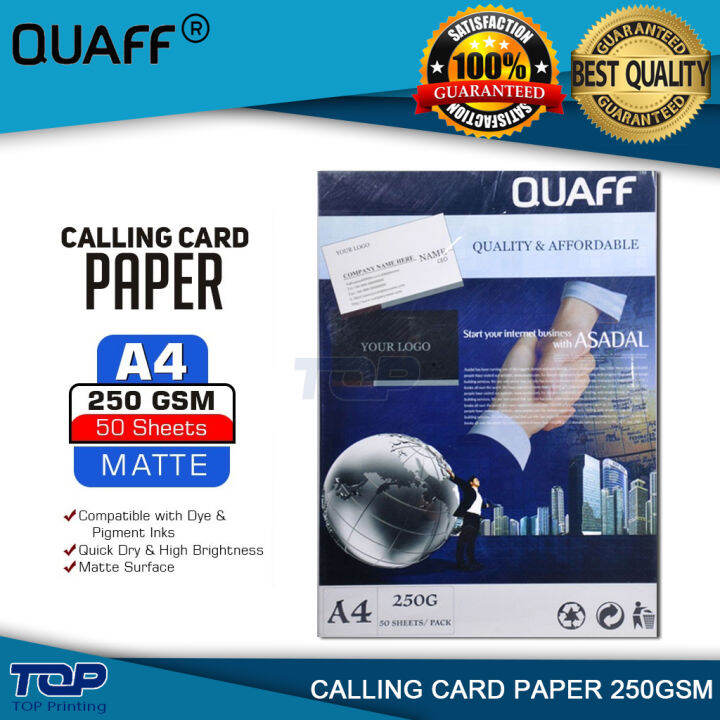 Quaff Calling Card Paper A4 250gsm | Lazada PH