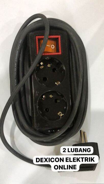 Stop kontak arde on off 2 LUBANG HITAM/BLACK - colokan listrik WARNA ...