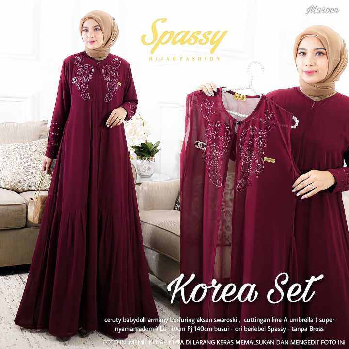 Korea Set Gamis set outer dress outer | Lazada Indonesia
