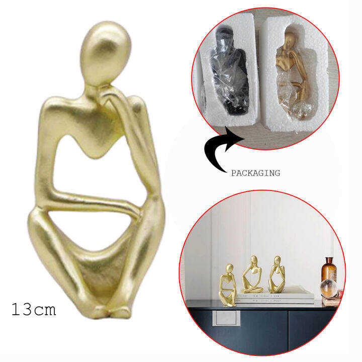 GOLDEN STATUE001- European Style Sandstone Abstract Thinker Statue ...