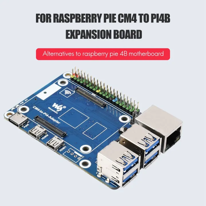 Waveshare CM4 to Pi4B Expansion Board 4-Way USB3.0 +RJ45 Gigabit Ethernet Port CM4 to Pi4 ...